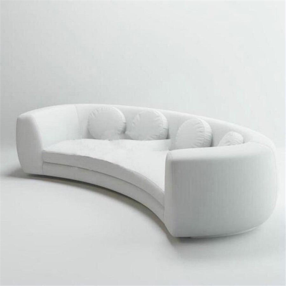 Well-Built Curvy Circular Style Leather-Sofa for Modern Living - Online ...