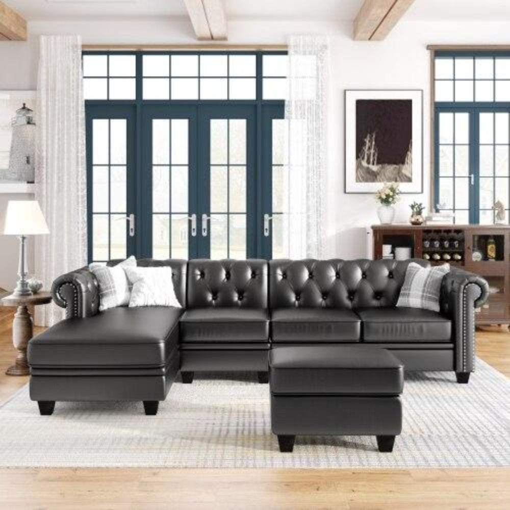 Sectional L-Shaped Leather Sofa - Online Furniture Store - My Aashis