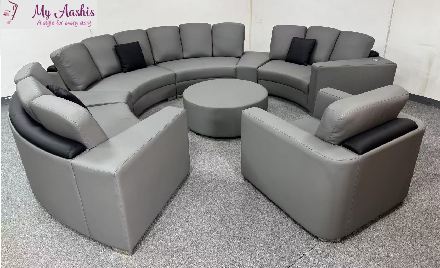 Curved Round Leather Sofa: Luxury and Comfort Combined - Online ...