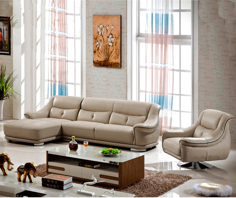 Contemporary Designed Sectional Leather Sofa Set for Home