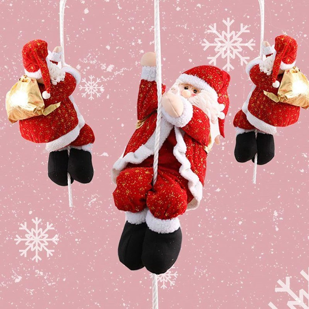 Santa Claus Climbing On Rope for Christmas Decoration - Online ...
