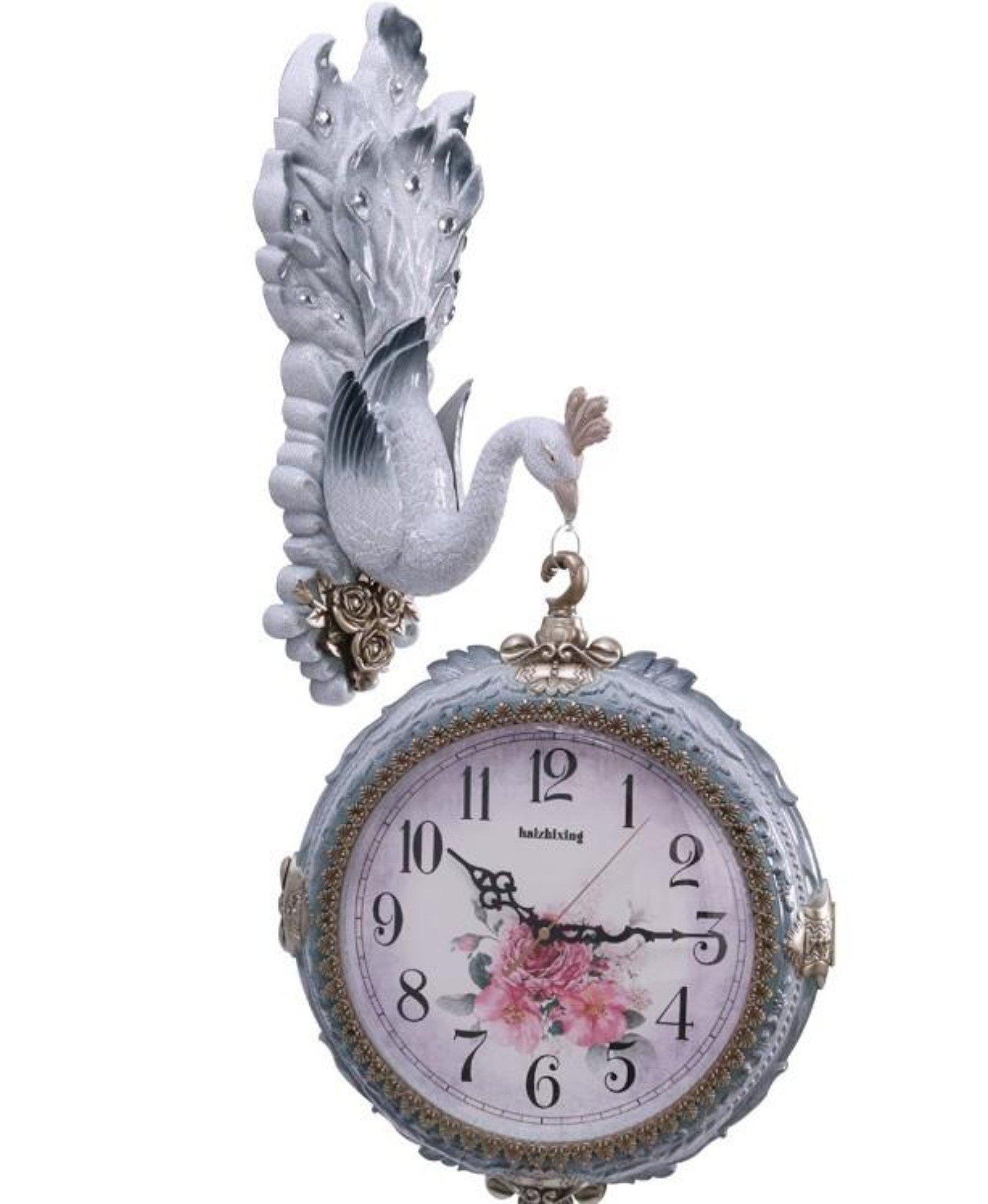 Modern Sophisticated Double Faced Mute Wall Clock - Online Furniture ...