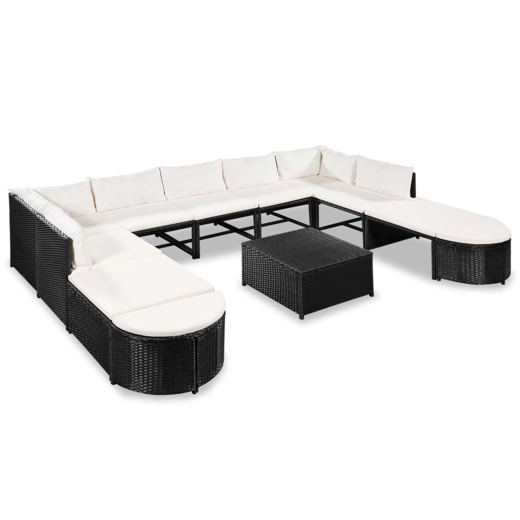 Weather Resistant Outdoor Rattan 12 Pcs Sofa Set - Online Furniture ...