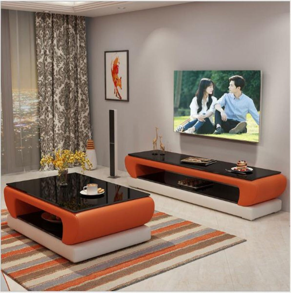 Urban Style Leather Coffee Table With TV Stand - Online Furniture Store ...