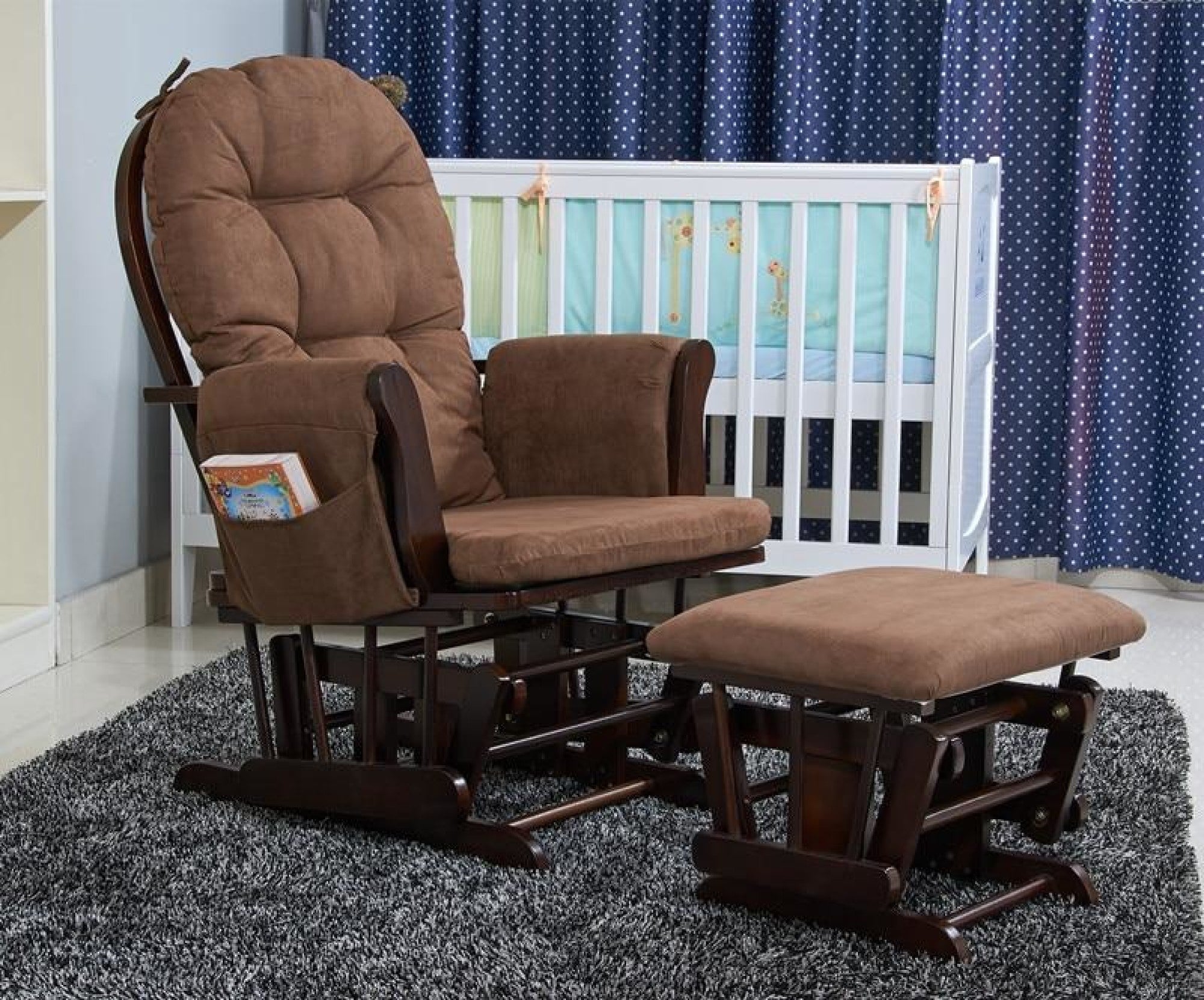 Solid Frame Rocking Chair With Ottoman - Online Furniture Store - My Aashis