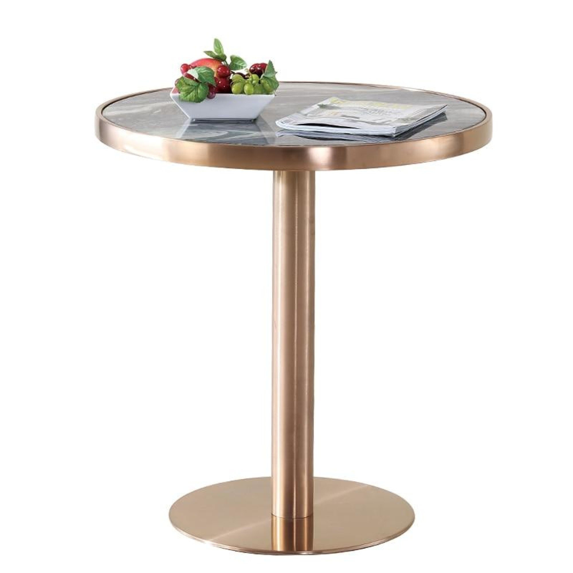 Flower Pattern Golden Frame Marble Perpendicular Table - Online ...