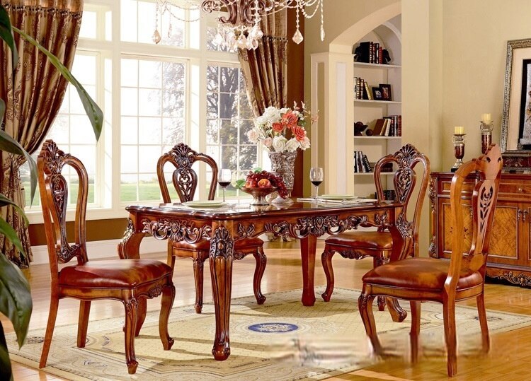 Wooden Carving Dining Set - Online Furniture Store - My Aashis