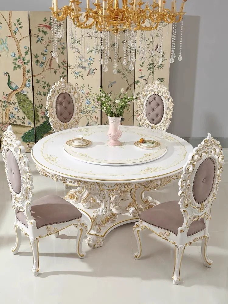 Royal European Dining Table Set for Luxury Homes